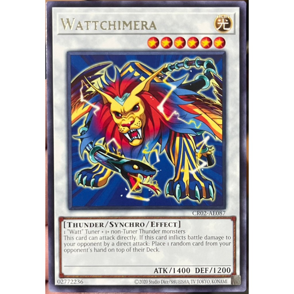 Yugioh Asia-Eng [CR02-AE087] Wattchimera (Rare) Original Yuki Card ...