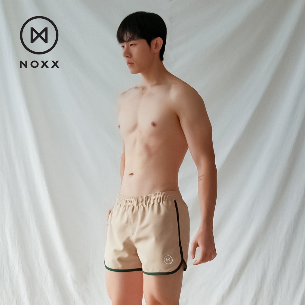 Noxx Swim Trunks: Nude Swimming Shorts Green Hem | Shopee Philippines