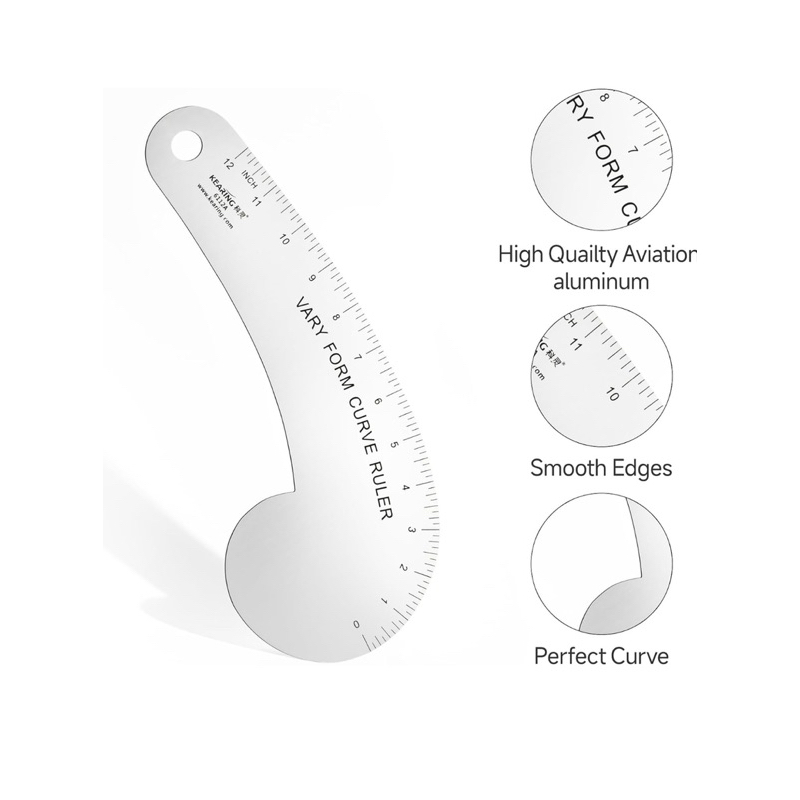 Kearing Curved Aluminum Ruler For Pattern Making | Shopee Philippines