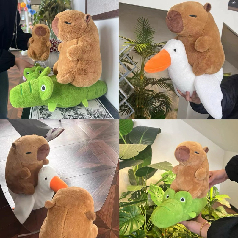 Capibara Doll Riding A capybara Animal Crocodile Duck Can Be Pulled ...
