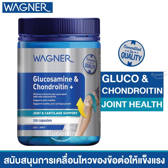 Wagner Glucosamine & Chondroitin + 200 Capsules Maintains Joint ...