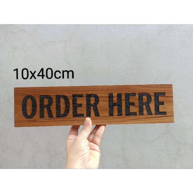 ORDER HERE PICK UP Table Sign Bar Counter Laser On Teak 1 Side You Can ...