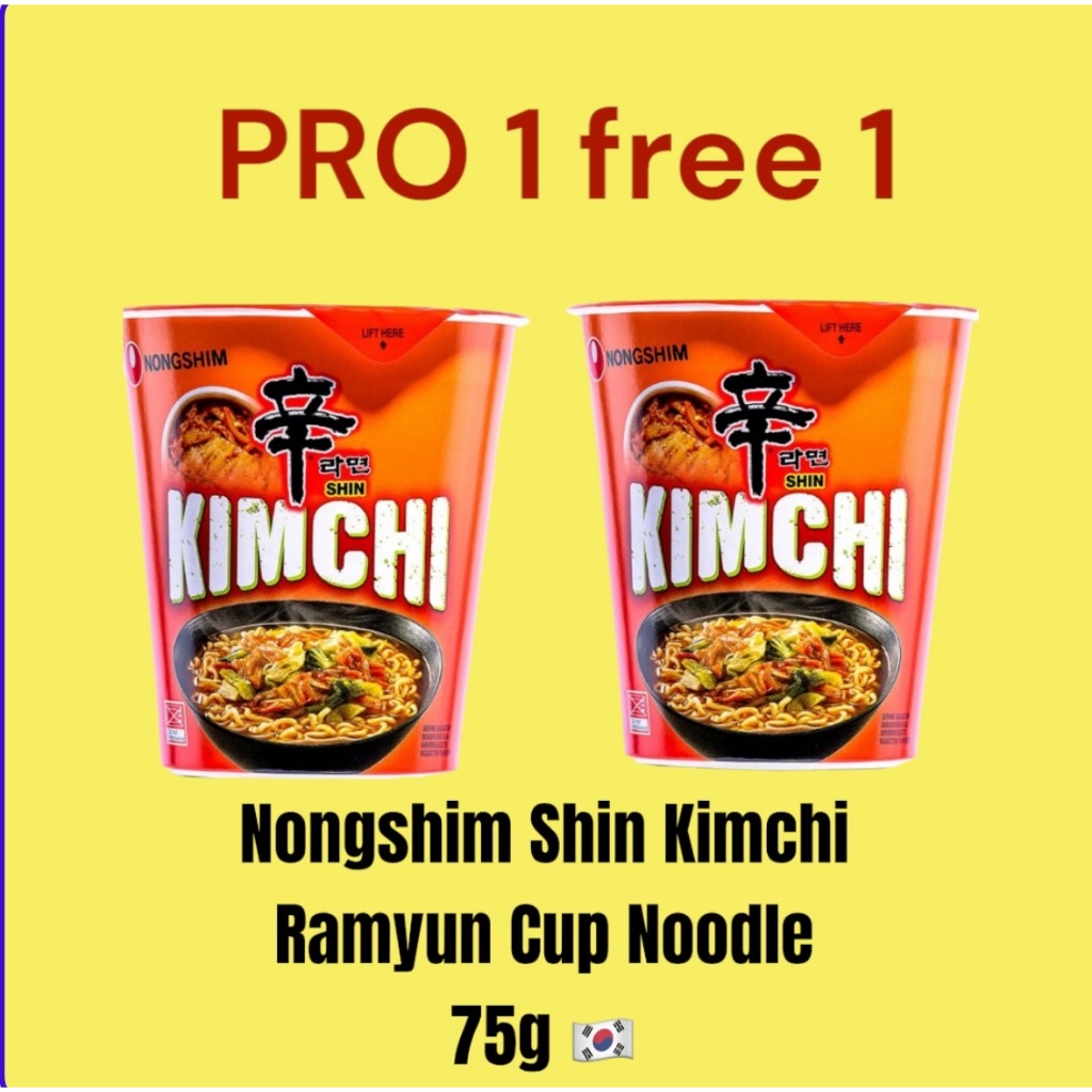 Promotion 1+1 Cup Version Korean Instant Noodle Original Kimchi Flavor ...