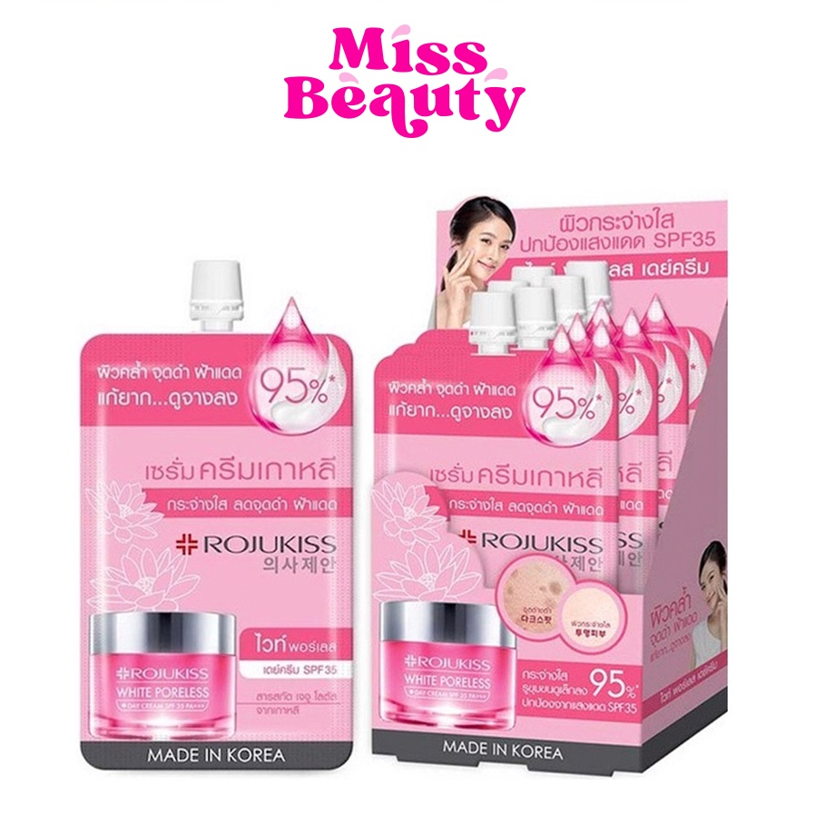 (1 Sachet) Rojukiss White Poreless Day Cream SPF35/PA +++ 8 Ml ...