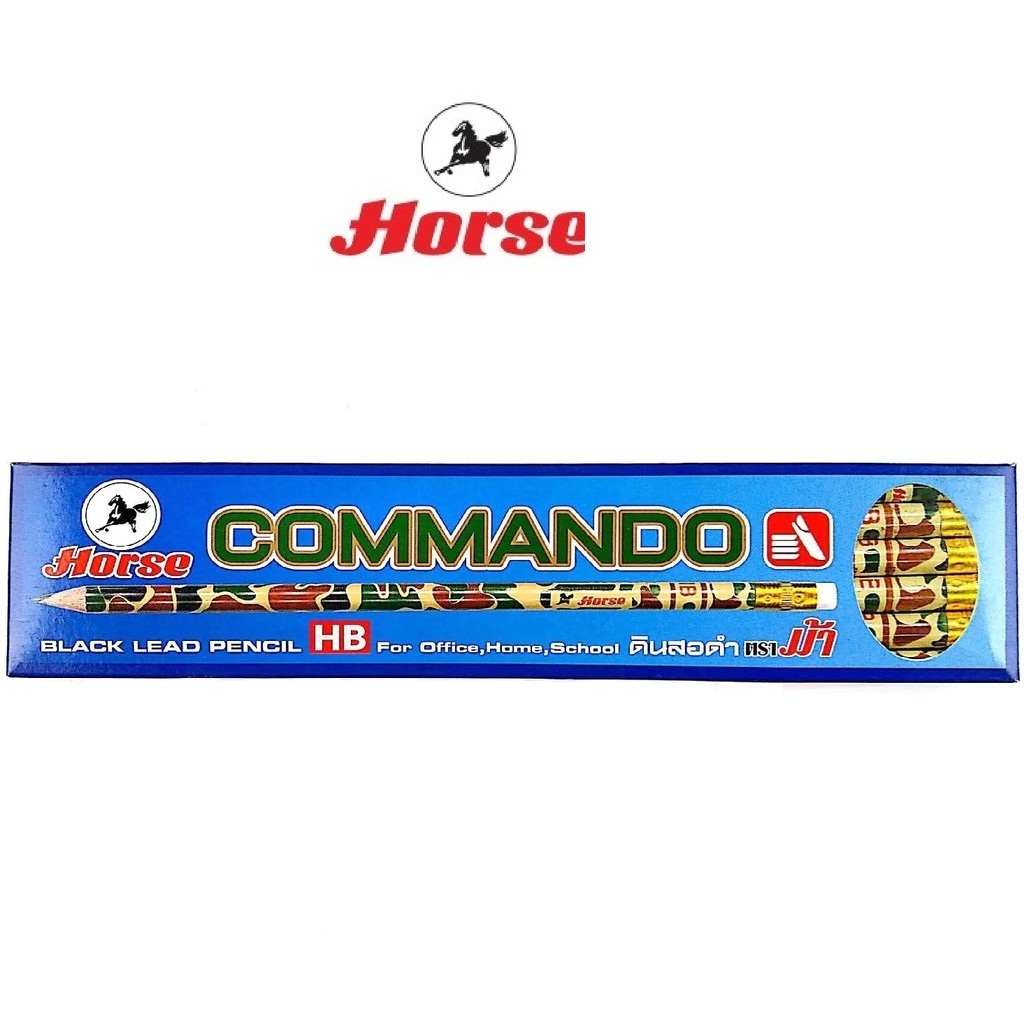 Horse (Horse Brand) Black Pencil HB Square Bar Commando Pattern With ...