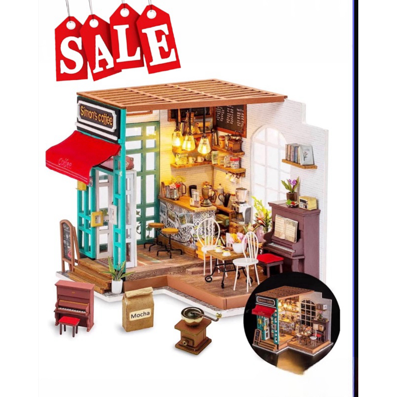 DIY MINI HOUSE /From Rolife Authentic% Percent Coffee Shop Work From ...