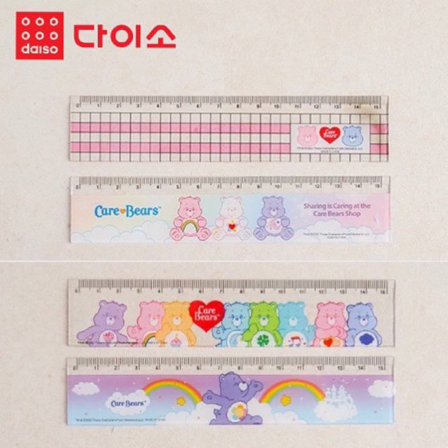 Daiso Care Bears Ruler Size 15 cm. Twin Pack From Korea | Shopee ...