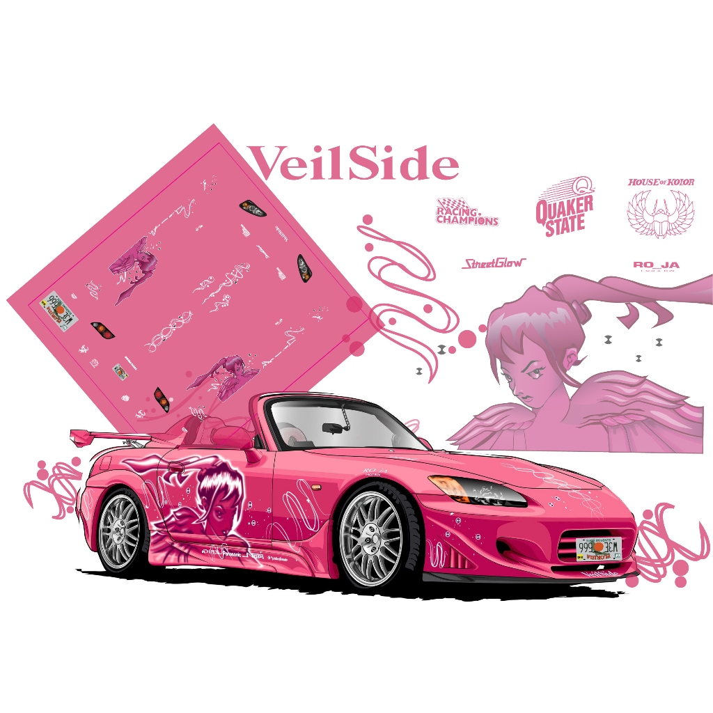 Fast and furious Water Decal 1/64 White Ink Complete Set Suki s2000 ...