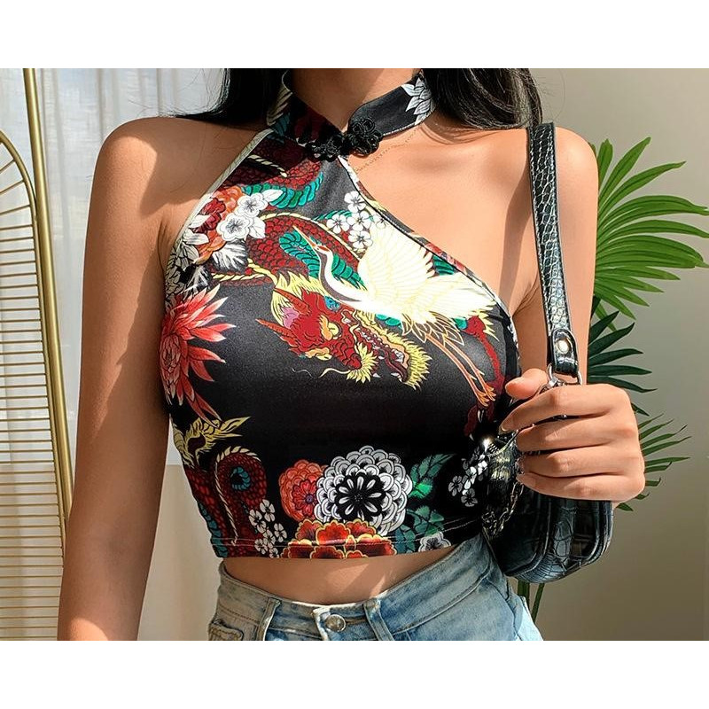 Chinese New Year Style Crop Top With Dragon Pattern | Shopee Philippines