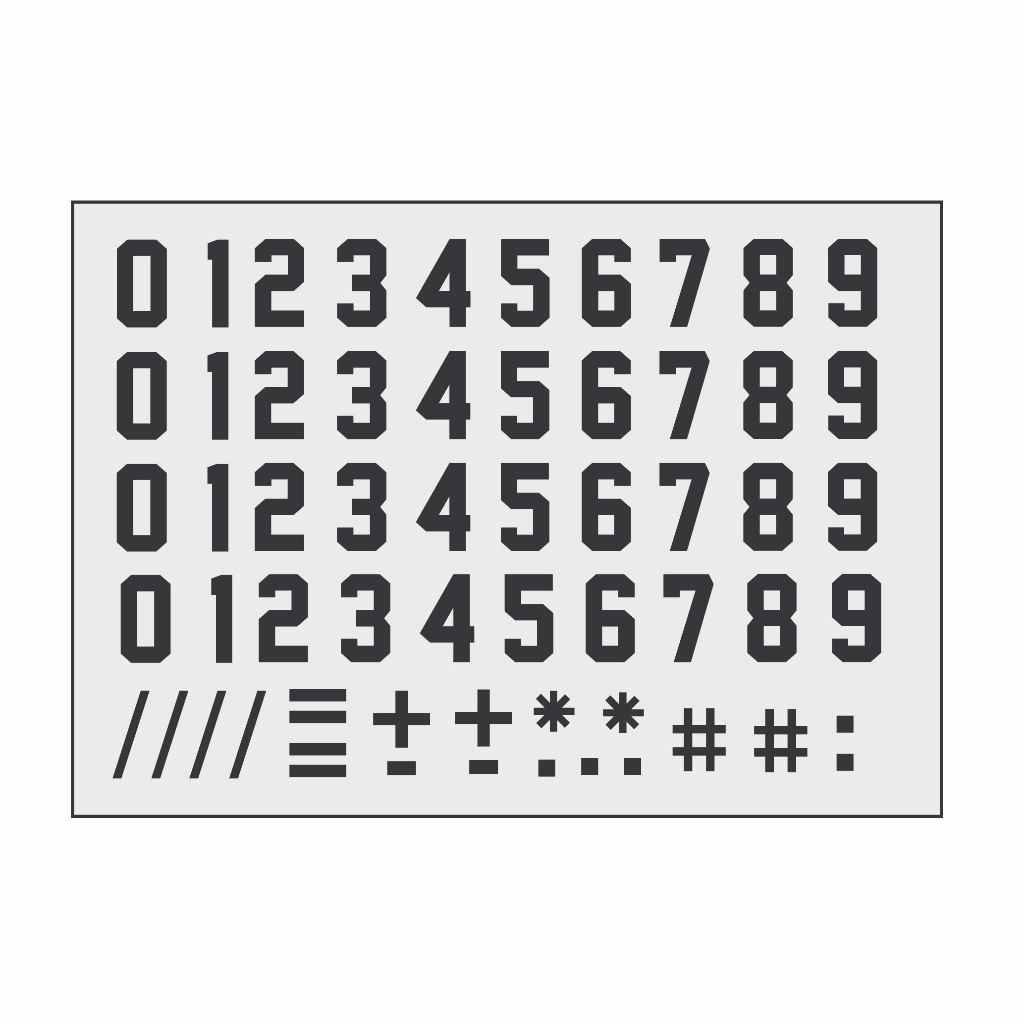 PVC Die-Cut Sticker Waterproof Numbers 1-9 With A Car Mark Sign Board ...