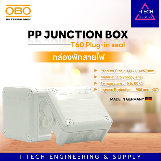 Junction Box Waterproof Wiring Block Brand OBO Model T60 (PP T60 plug ...