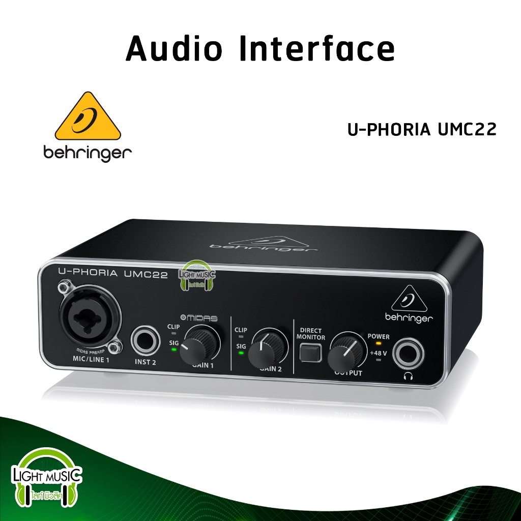 Audio Interface Behringer U-PHORIA UMC22 Midas Preamp 1 Year | Shopee ...