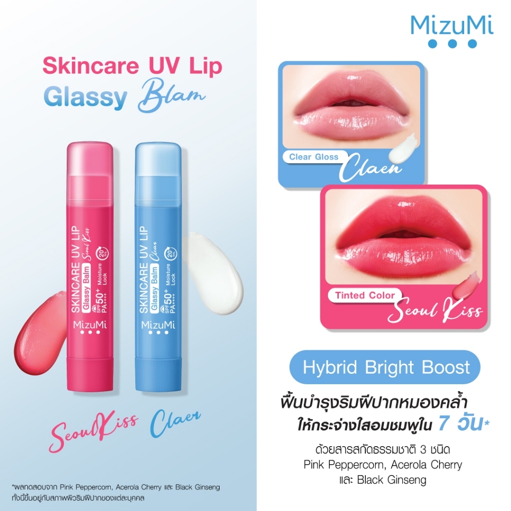 MizuMi Lip Balm Sunscreen Skincare UV Glassy Nourishes Dry Cracked ...