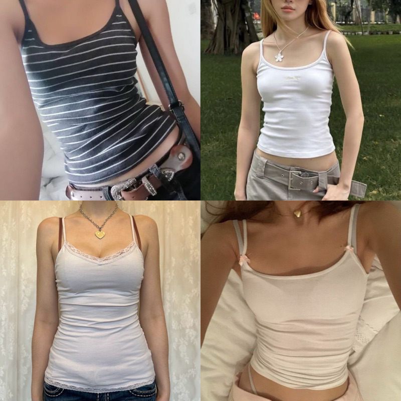 Singlet Tank Top Japanese Brand Work Lace Decorated With Bow coquette ...