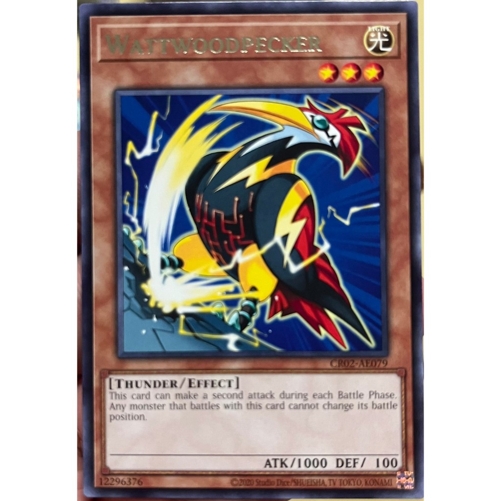 Yugioh Asia-Eng [CR02-AE079] Wattwoodpecker (Rare) Original Yuki Card ...