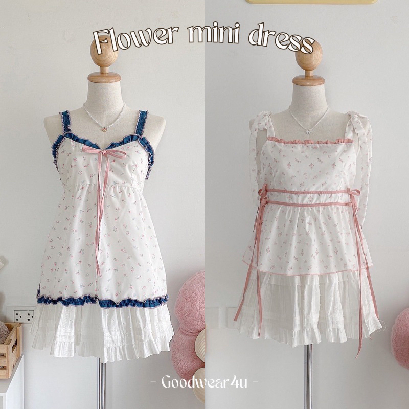 Goodwear4u | Flower mini dress Single Strap Floral Pattern Korean Style ...
