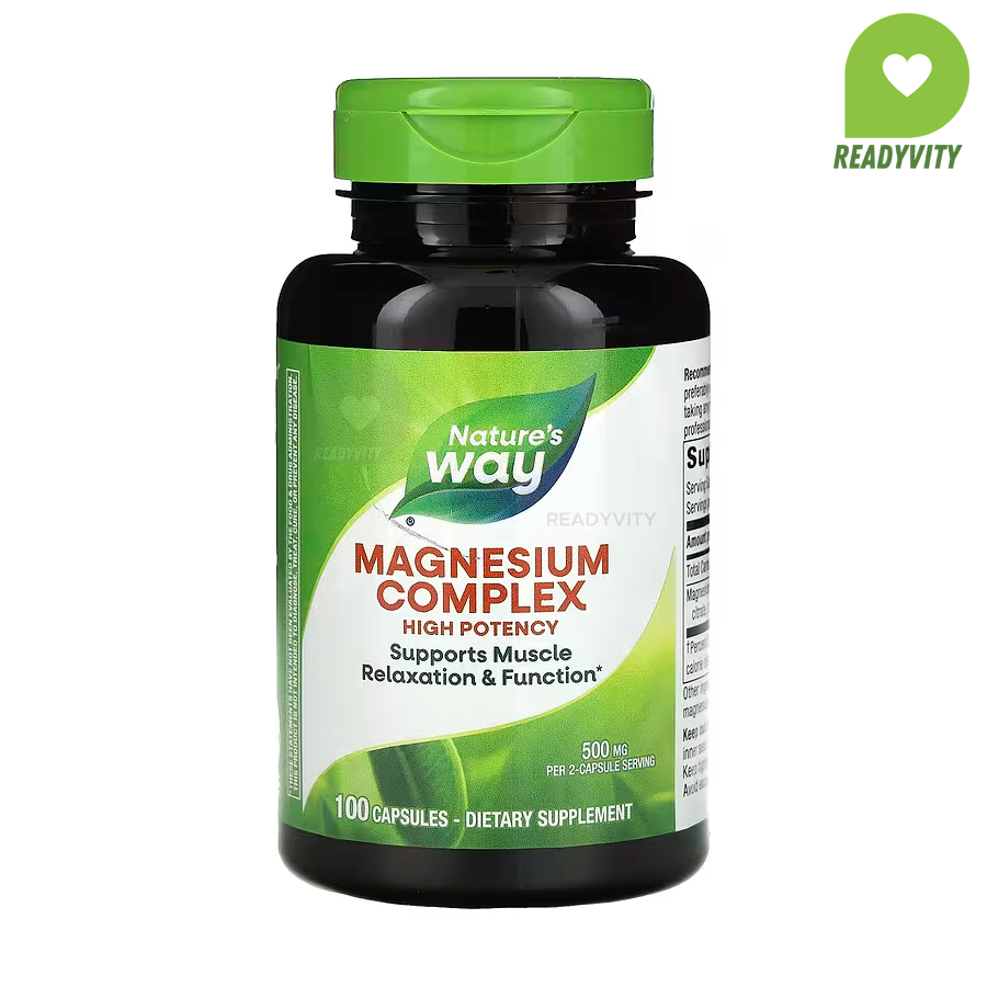Nature's Way Magnesium Complex 500 mg 100 Capsules (250 per Capsule ...