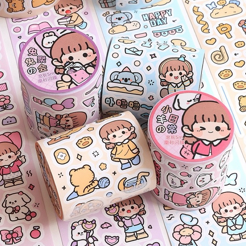 Telado Die-Cut Sticker Roll Up To 5 Meters Long Cute Girl Stickers ...