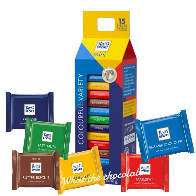 Ritter Sport colorful variety 6 Flavors Total Chocolate (15 Pieces Big ...