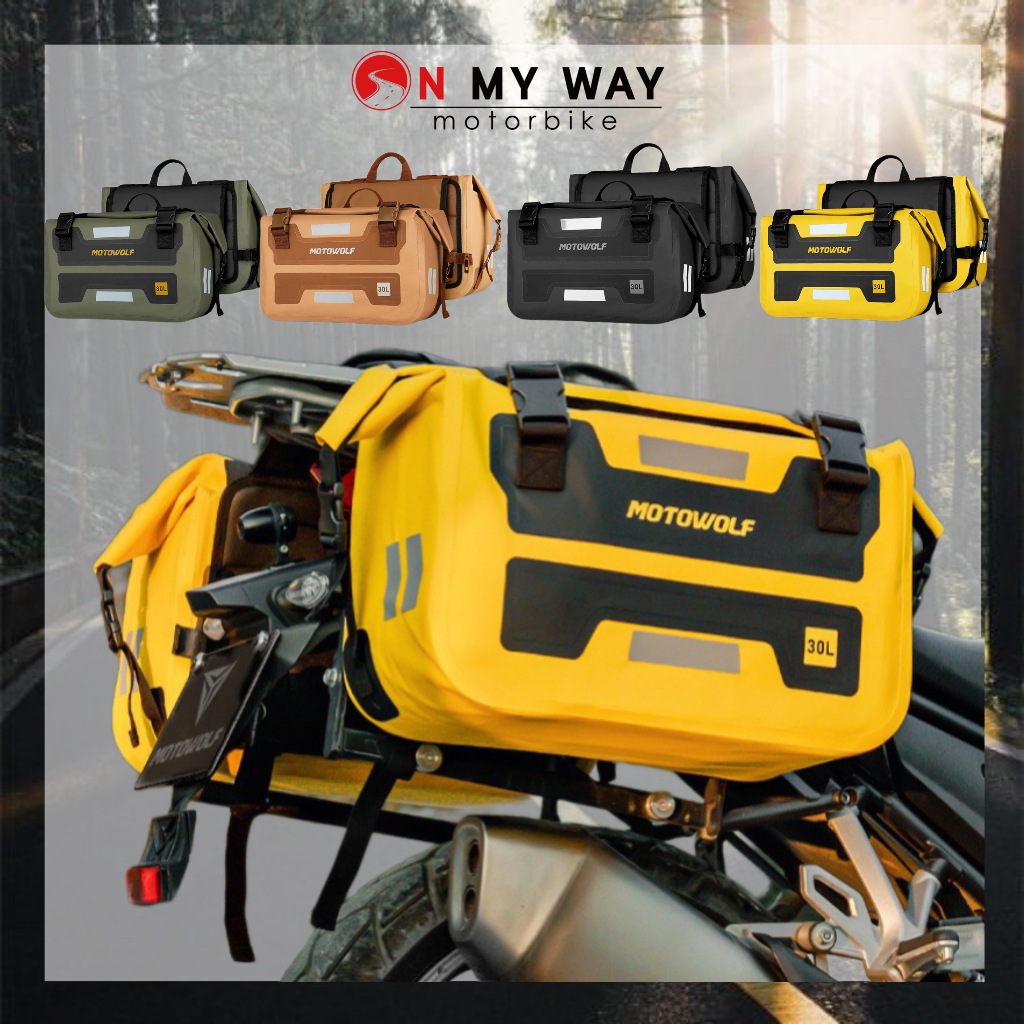 MOTOWOLF MDL 0720 Waterproof Twin Bag For Motorcycle Side 30 Liters Per ...