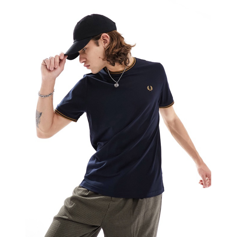Fred Perry Twin Tipped T-Shirt in Navy | Shopee Philippines