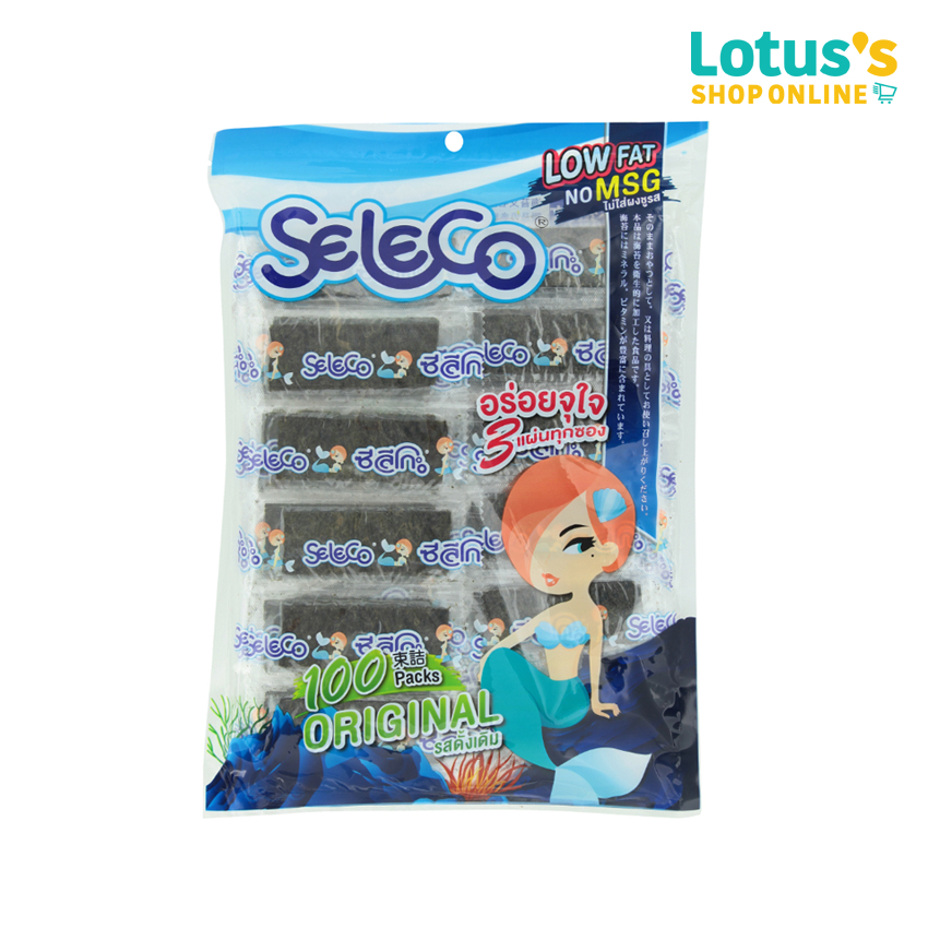 Seleko CRISPY SEAWEED SHEET ORIGINAL Flavor Size 45 G.x 100 PCS SELECO ...