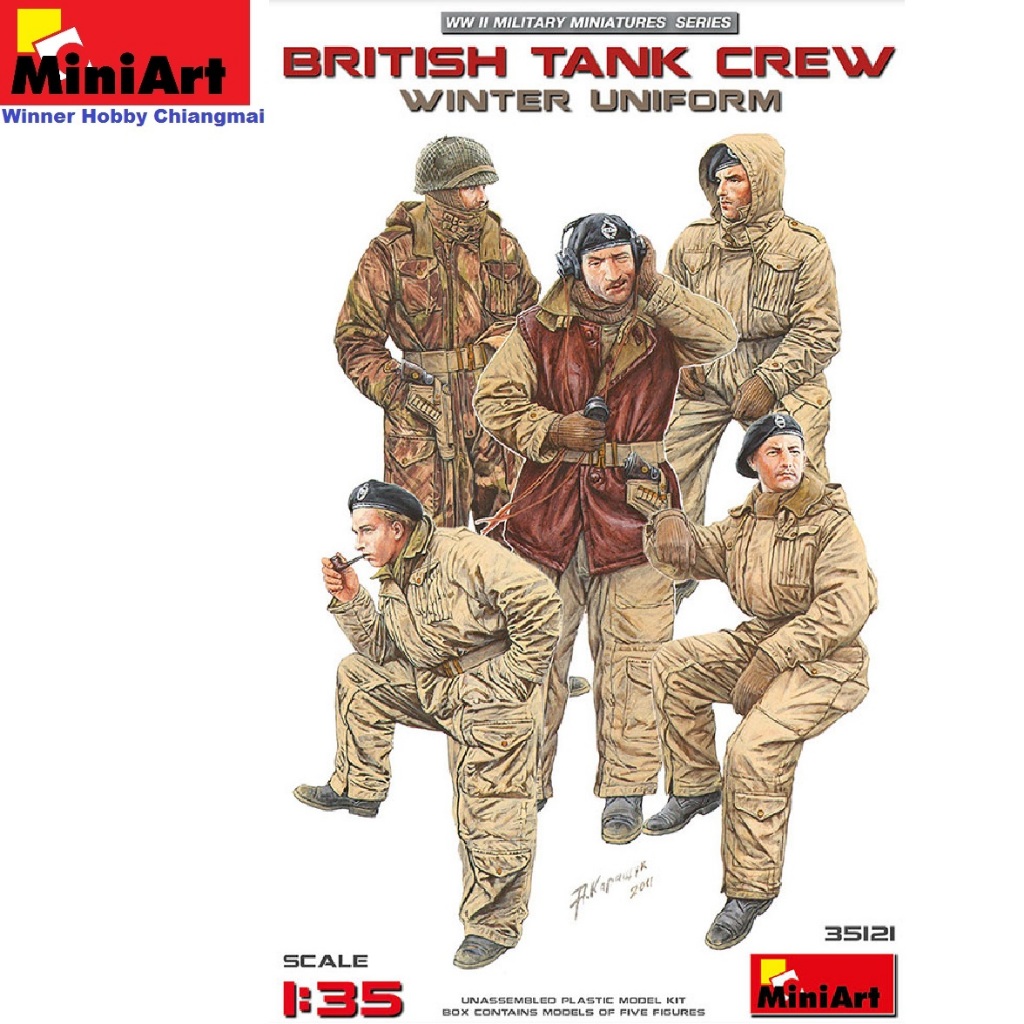 MiniArt 35121 BRITISH TANK CREW Action Figure Model. WINTER UNIFORM 1/ ...