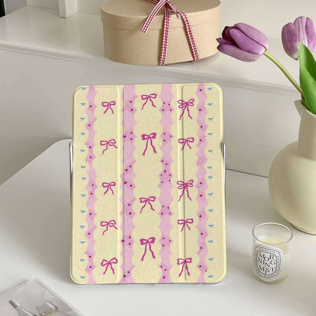 Local Delivery iPad pink bow Case With Pen Holder For Air5 Gen9 Air6 ...