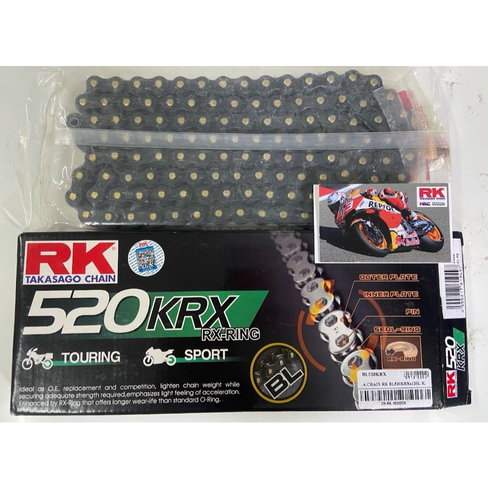 RK 520 x-ring (KRX) Chain Size 120 Vice To 750cc | Shopee Philippines