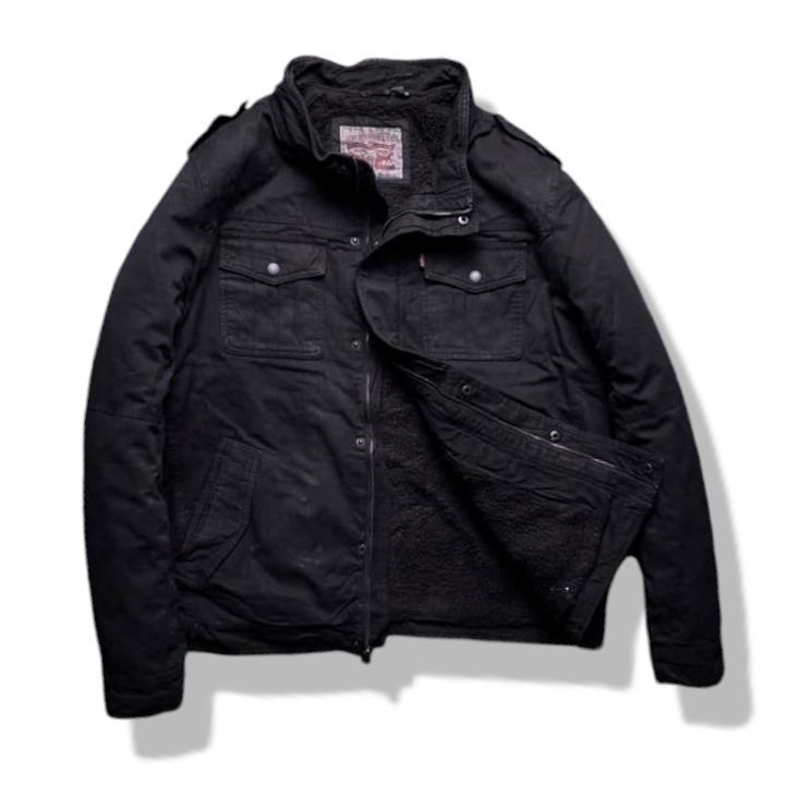Levis Vintage Black Sherpa Trucker Jacket Chest 50 Shopee Philippines