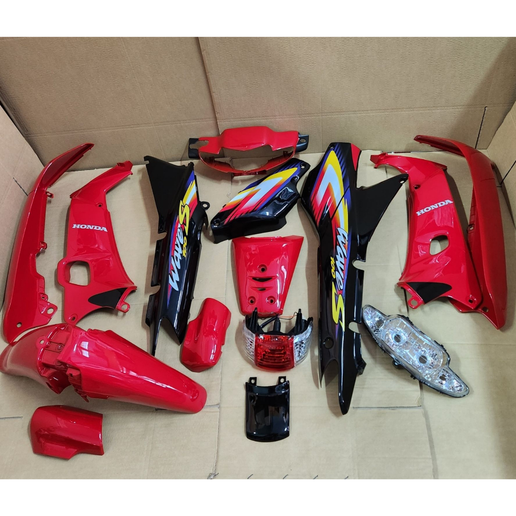 wave100 Wave 110s Head Lamp Double Eye Red Black With Pattern wave100s ...