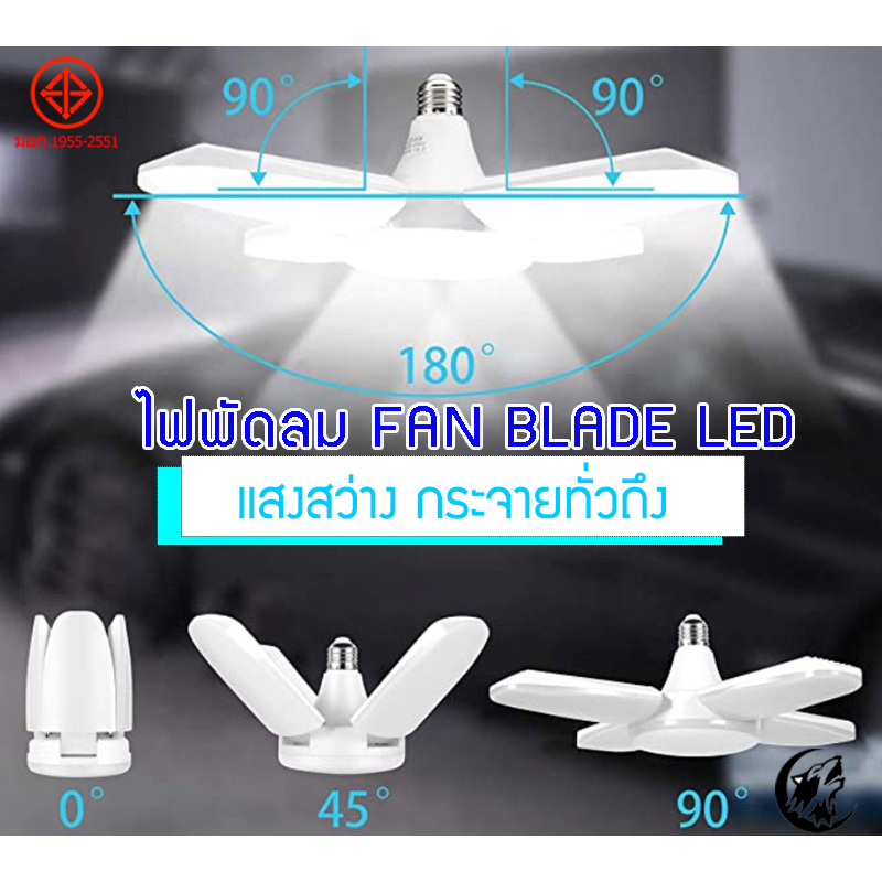 Blade Light BULB Fan LED 50W 60W 80W 100W 150W Foldable Degree Ceiling ...
