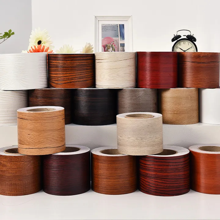 Wood Grain Sticker Table Wall Cornice Floor Edge Roll Tape Wallpaper ...