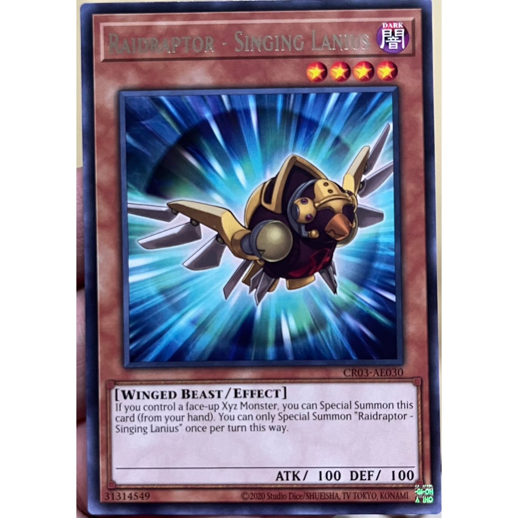 Yugioh Asia-Eng [CR03-AE030] Raidraptor-Singing (Rare) Authentic Yuki ...