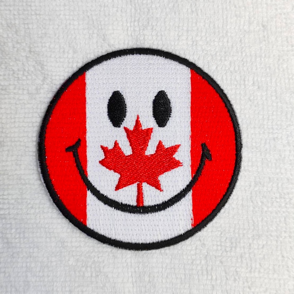 Iron-On Shirt Iron-On-Hand-Loop Foot Arm Smile Face Patch Smiley Emoji ...