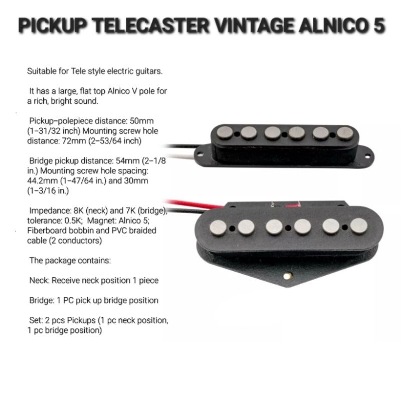 TELE VINTAGE ALNICO 5 Electric Guitar Pickup | Shopee Philippines