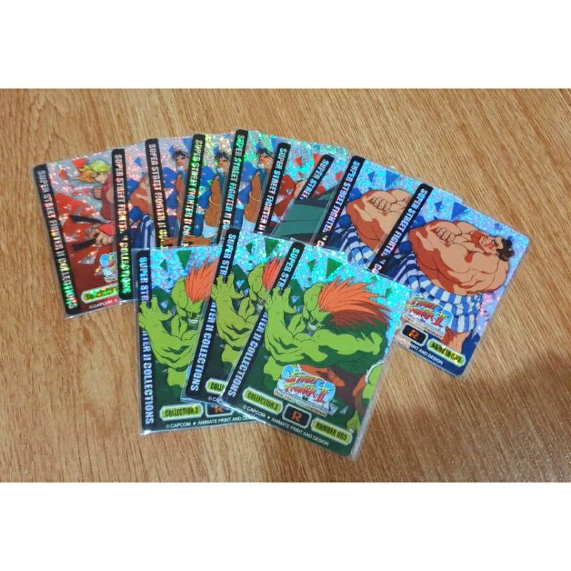 (R Black Stripe col.3 Split Cards) Street Fighter II Level R col 3 Card ...