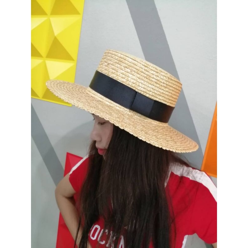 Wavy Edge Boater Straw Hat Wings 8cm. Sun Hat From Shop Store Shop Thai ...