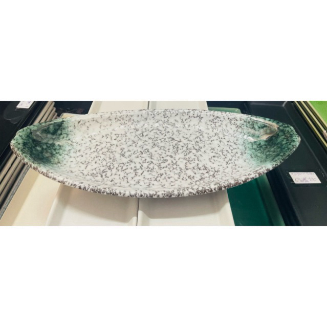 Ceramic Cradle Plate Oval Shape Marble Pattern Size 16 × 7 Inches ...