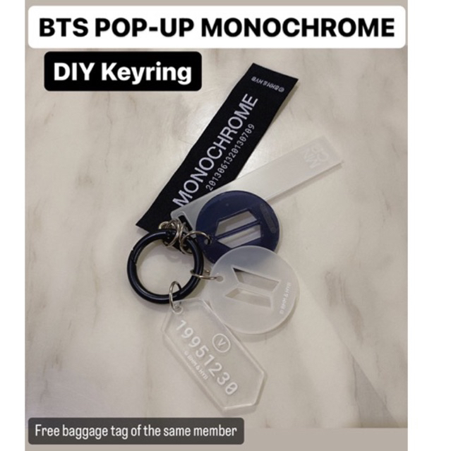 BTS MONOCHROME DIY KEYRING BKK Limited Merch-can select member | Shopee ...