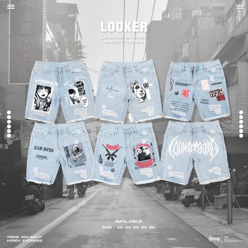 LOOKER- Cartoon Jeans Shorts (9%Clothing) | Shopee Philippines