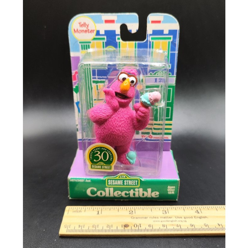 1997 Sesame Street Collectibles figures Tyco Telly Monster with an ice ...