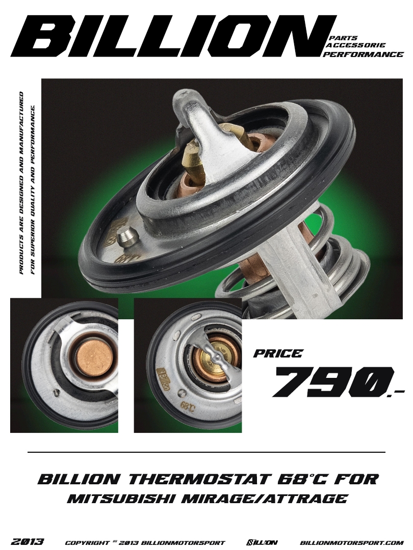 BILLION THERMOSTAT 68 C FOR MITSUBISHI MIRAGE/ATTRAGE Part No.1305A280 ...