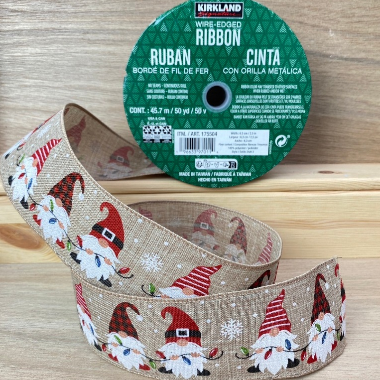 Kirkland-Ribbon 2.5 ''Wire Edge Christmas Design | Shopee Philippines