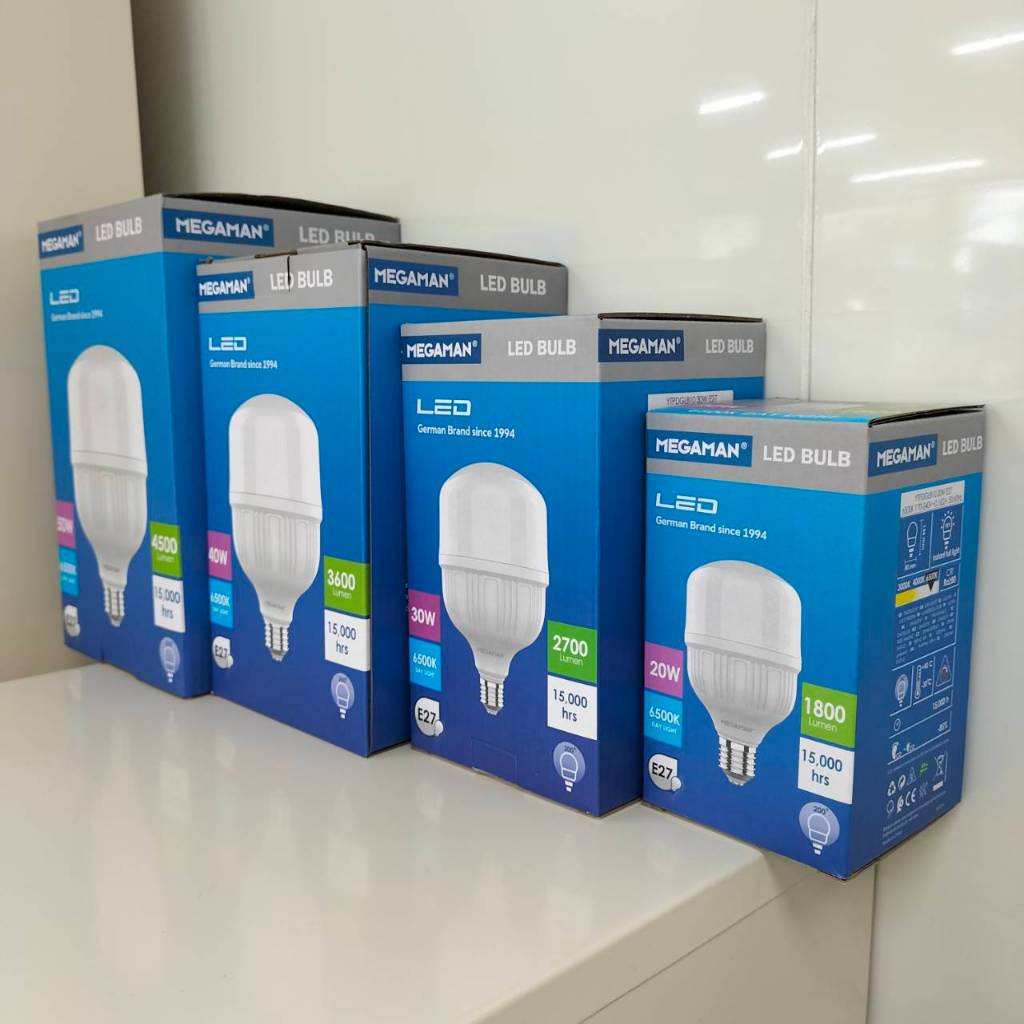 MEGAMAN LED T Bulb Has 20w 30w 40w 50W 6500K Day Light E27 Lamp Holder ...