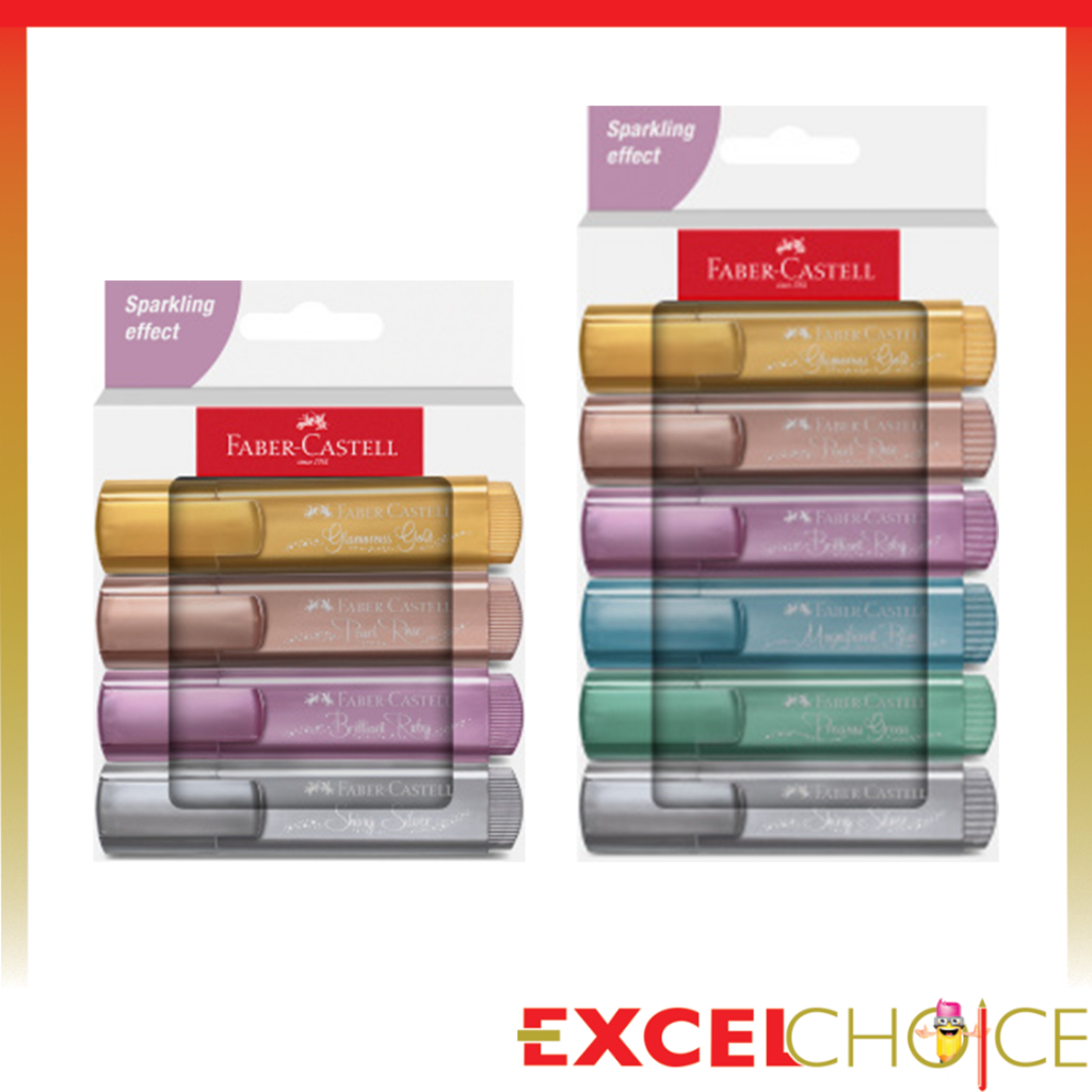 Faber Castell Metallic Highlighter Set Of 4 & 6 | Shopee Philippines