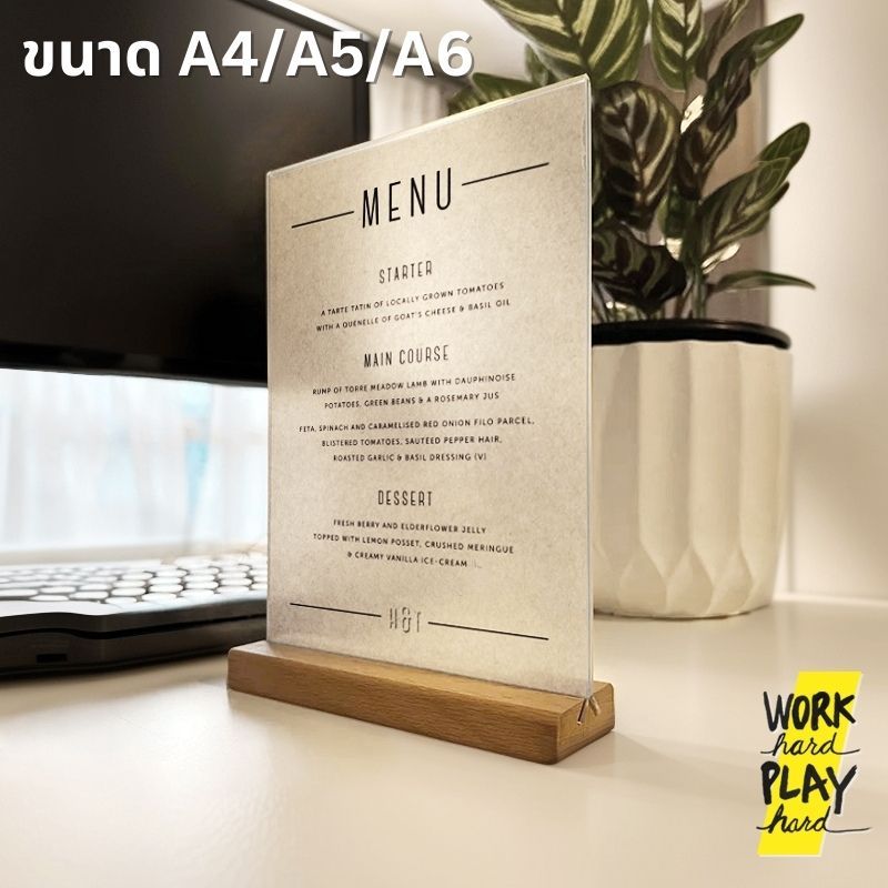 WHPH shop Table Sign a4 a5 a6 Board Menu Plate acrylic Wooden Base ...