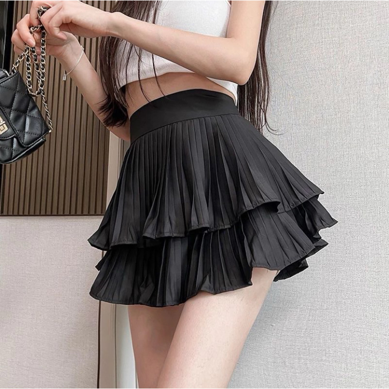 New in pack Pleated Short Skirt High Waist (With Inner Lining) | Shopee ...