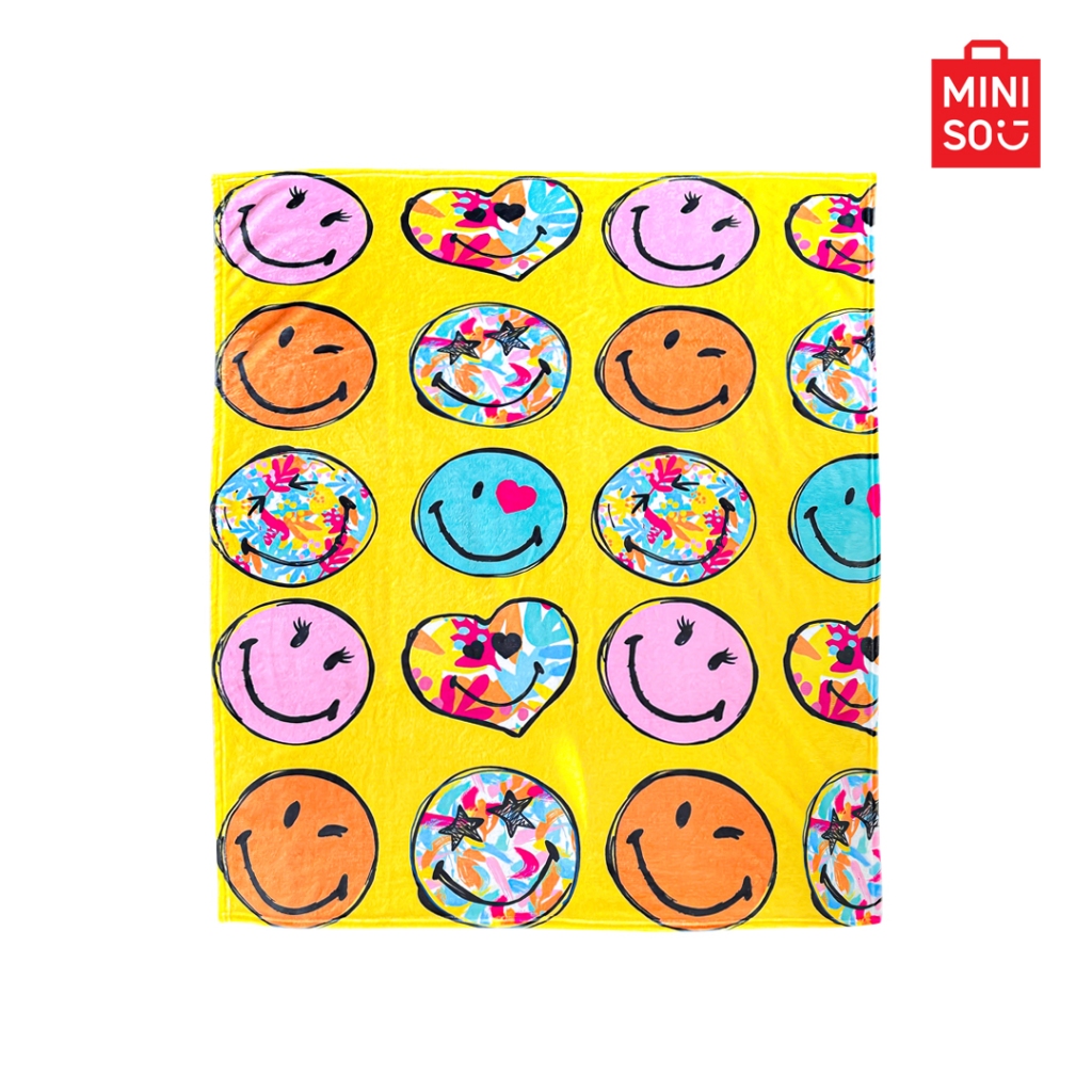 MINISO Blanket Cover Smiley Face Print SmileyWorld Collection | Shopee ...