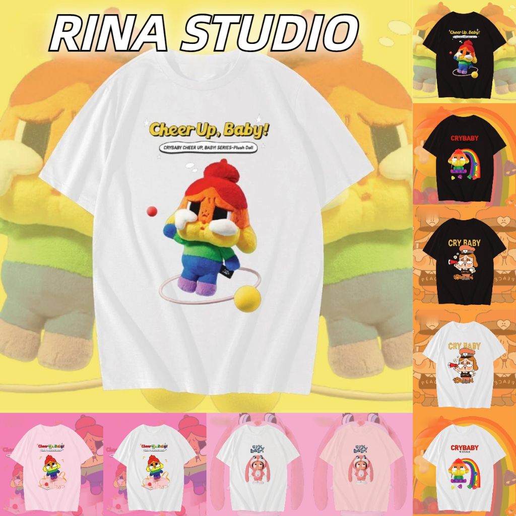 & COD RINA STUDIO Oversized T-Shirt Korean Cotton1 Dry Baby Cry Cheer Up | Shopee Philippines